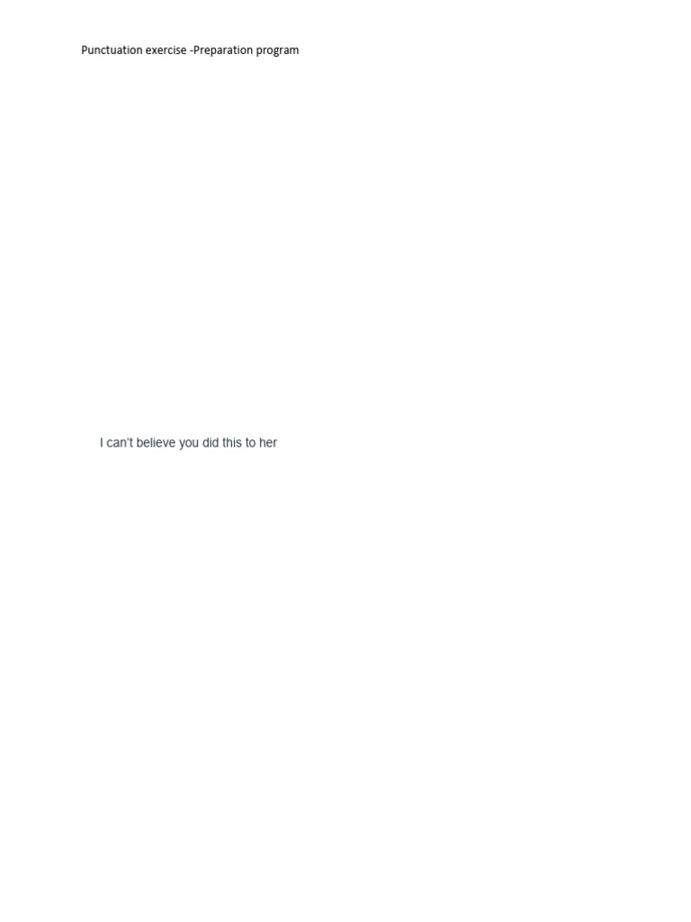 Punctuation Exercise - Preparation Program | PDF
