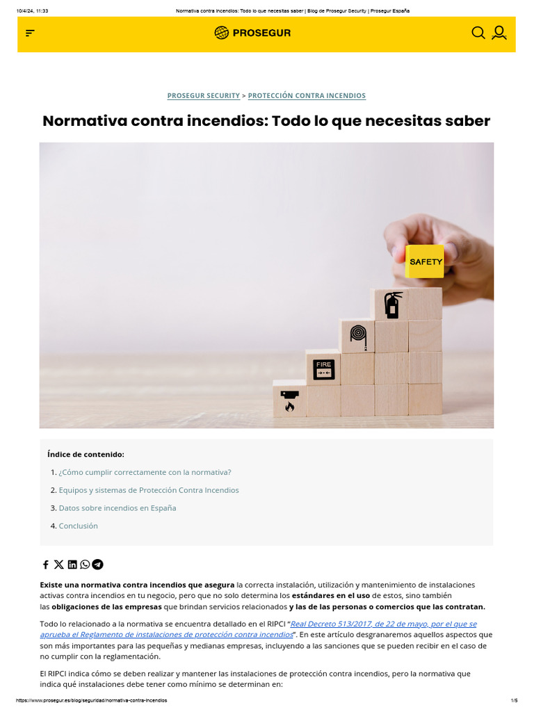 Normativa Contra Incendios - Todo Lo Que Necesitas Saber - Blog de Prosegur Security - Prosegur ...