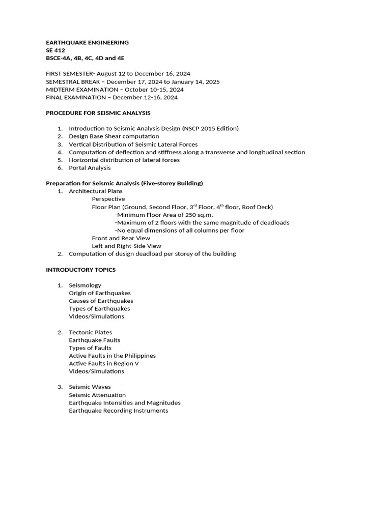 Introductory Topics To Earthquake Engineering | PDF