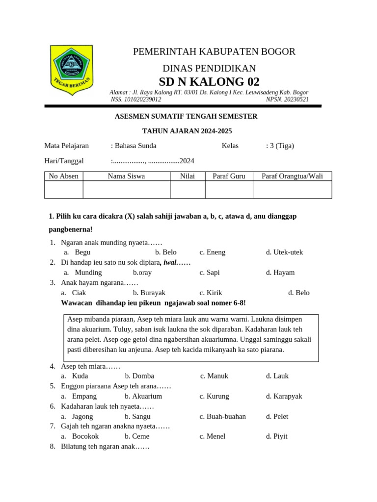 STS 1 Kelas 3 B.sunda Edit | PDF
