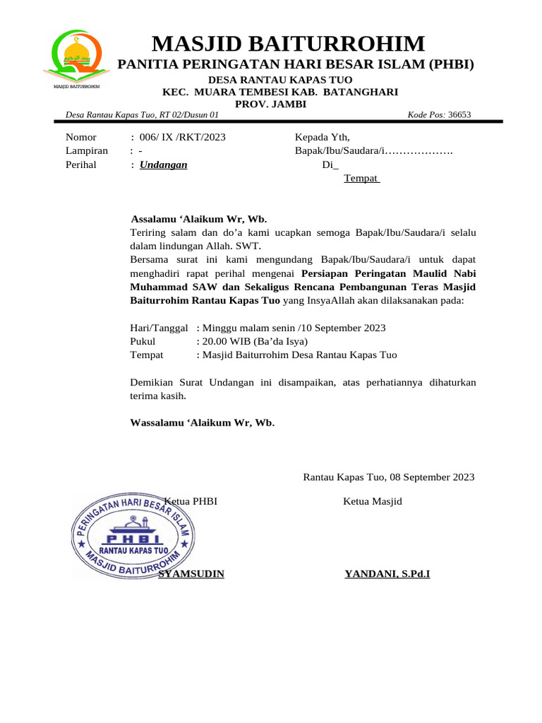 Kop Surat Masjid | PDF