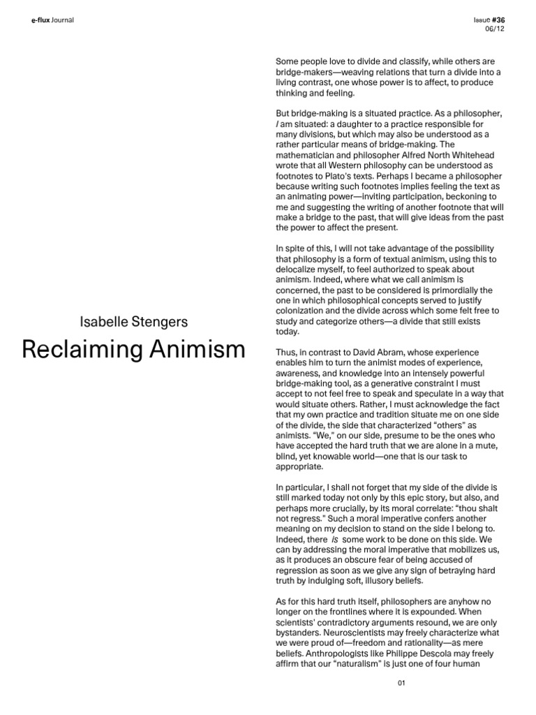 e Flux Journal Reclaiming Animism | PDF