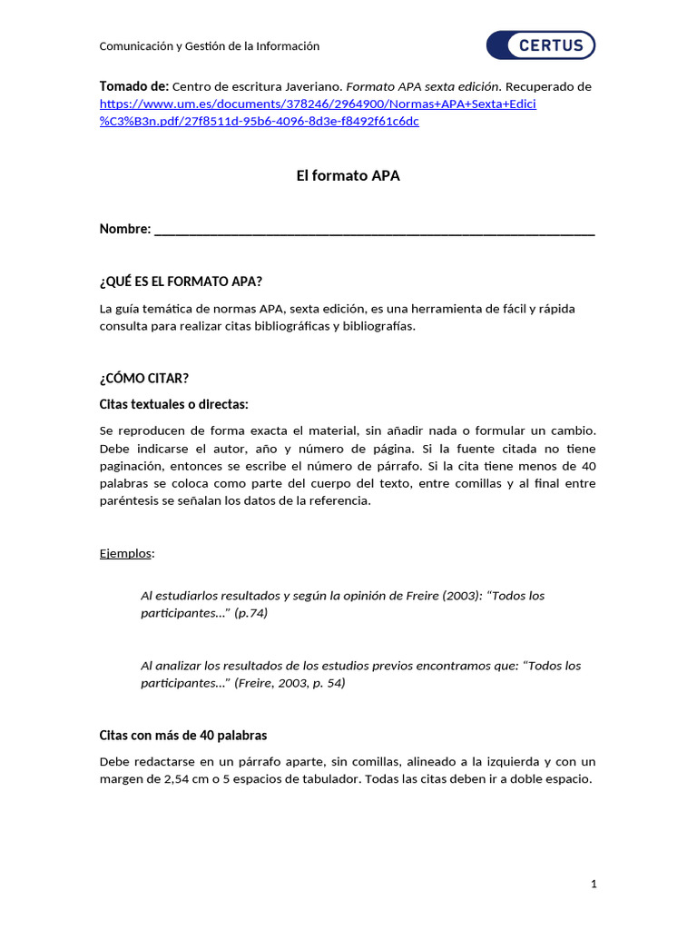 Sesión 15 Formato APA | PDF