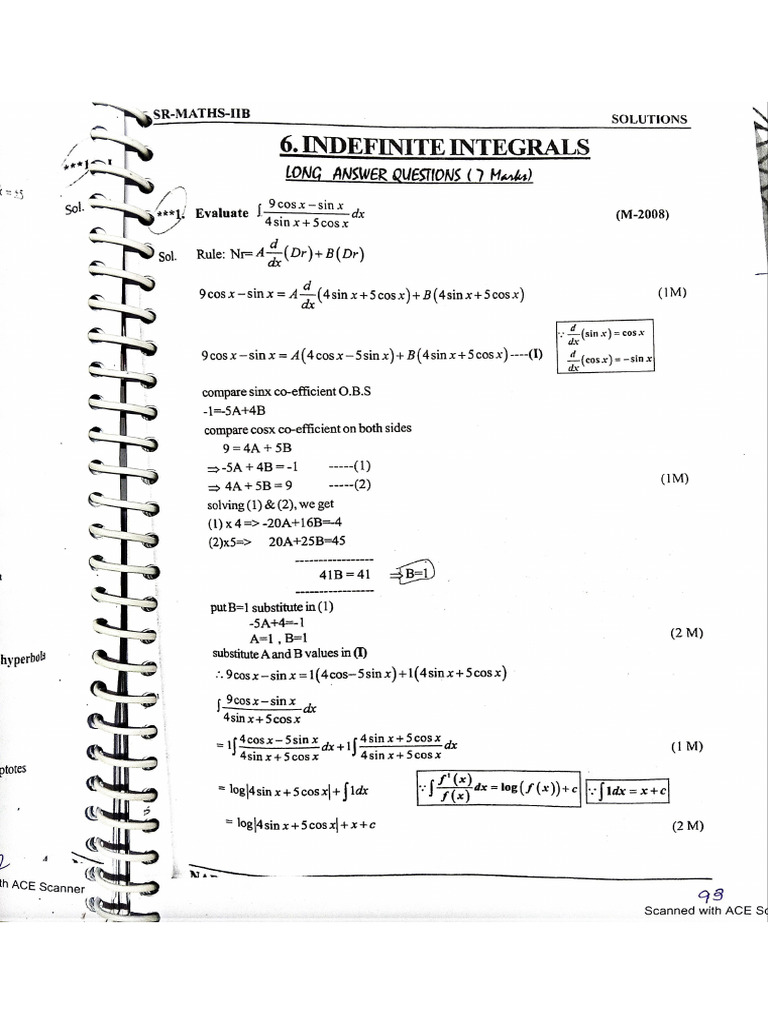 Indefinite Integrals | PDF