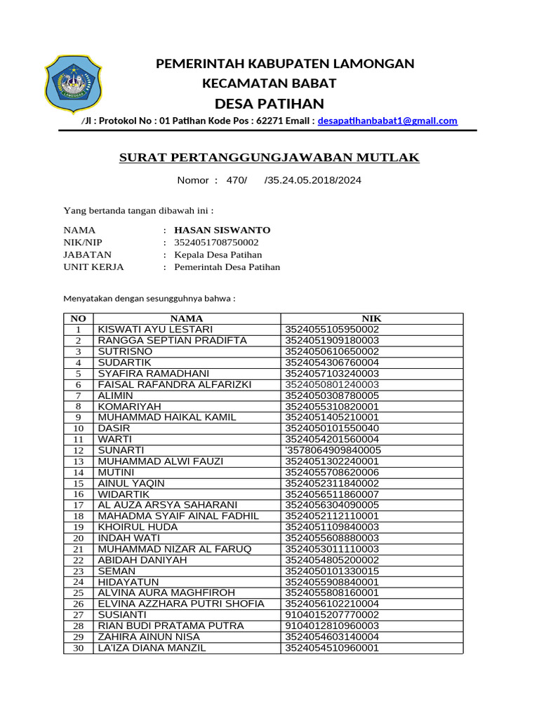 Contoh Spjm Kep Desa 2024 Pdf