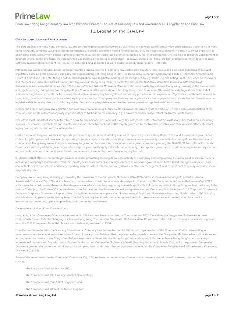 1.1 Legislation and Case Law | PDF