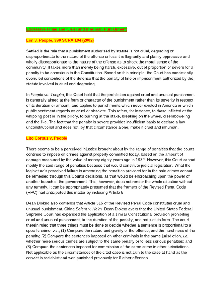 Excessive Fines | PDF