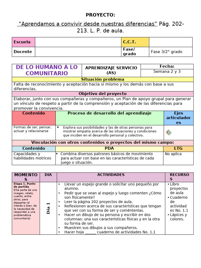 2° Proyecto As Aprendamos A Convivir Libro Pa | PDF | Salón de clases | Crecimiento personal y ...