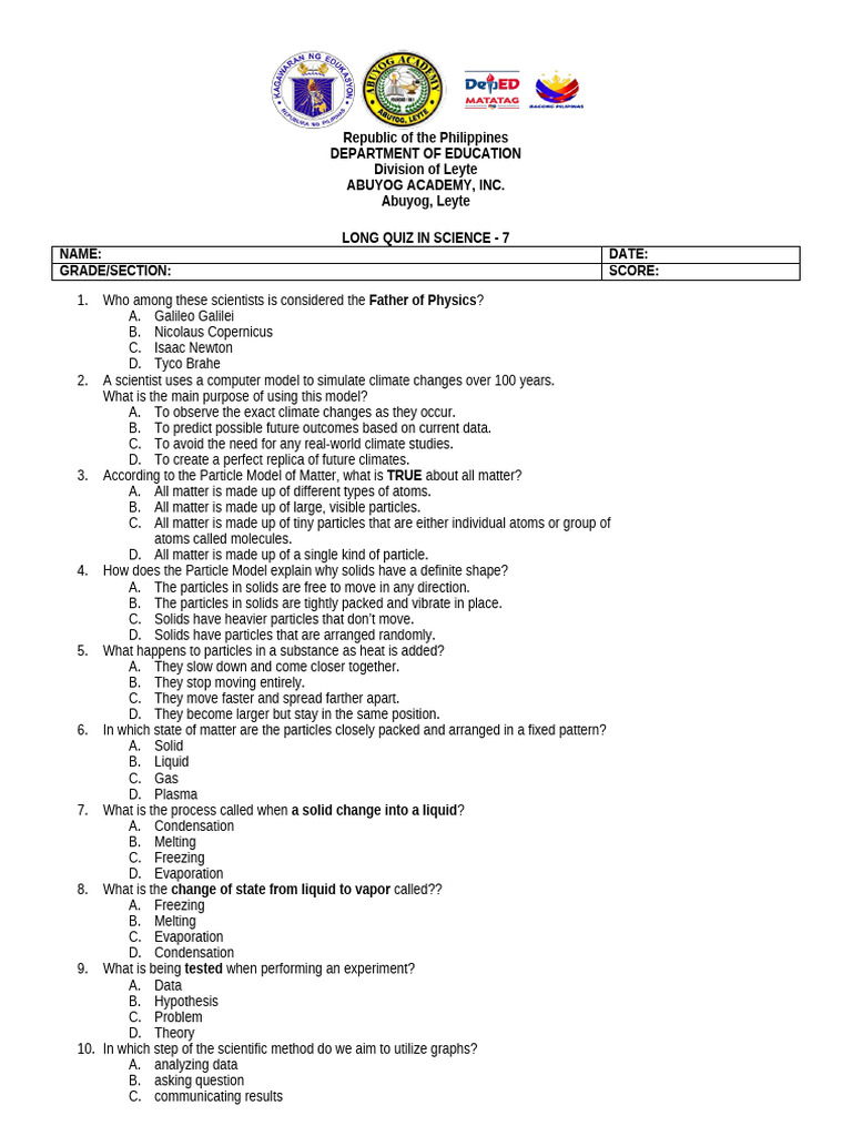Long Quiz | PDF