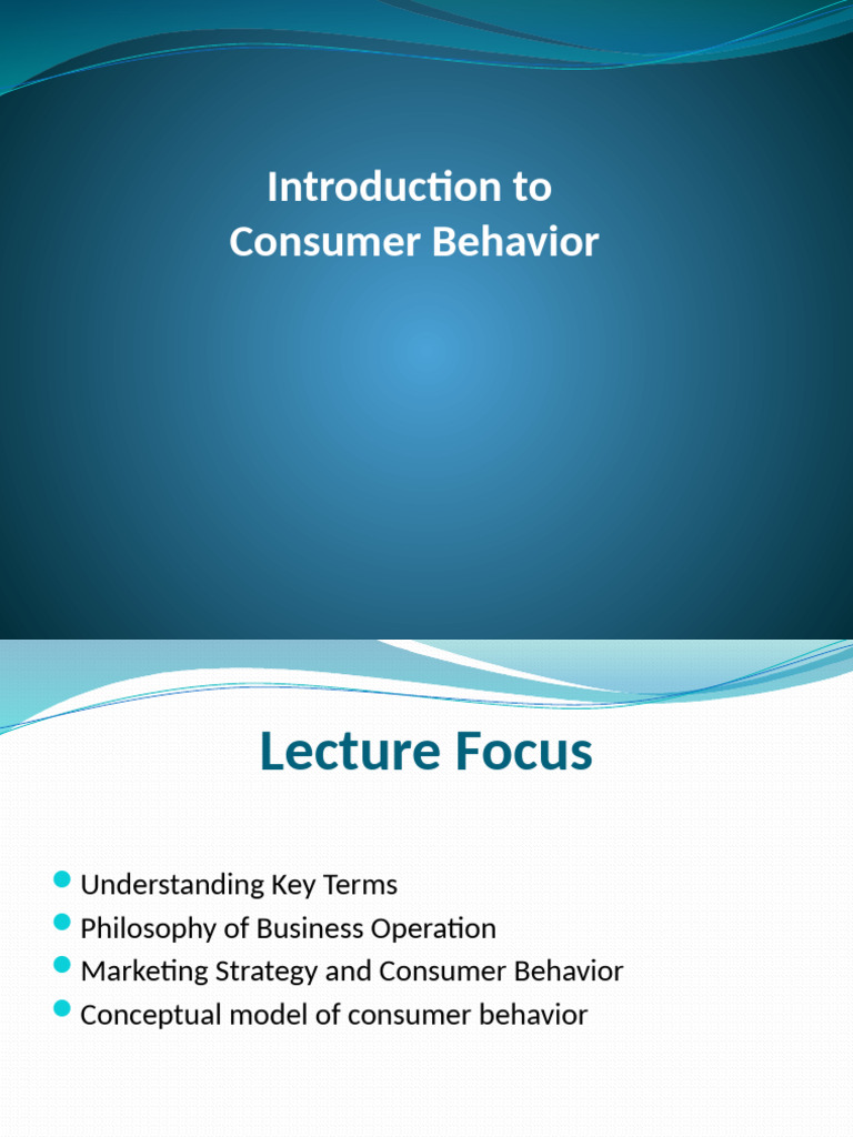 Introduction To Consumer Behavior | PDF