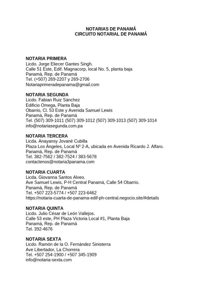 Notarias de Panamá | PDF