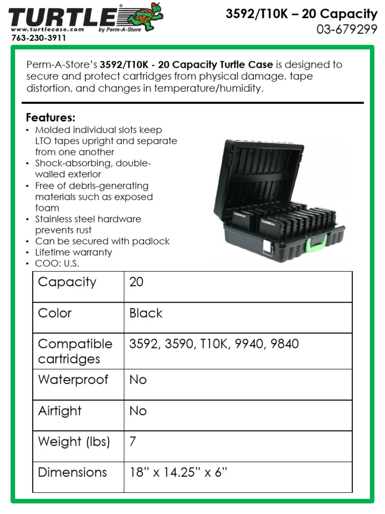 3592-T10K 20 Spec Sheet | PDF