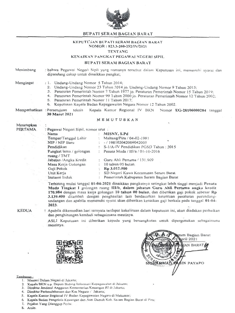SK Mutasi Baru | PDF