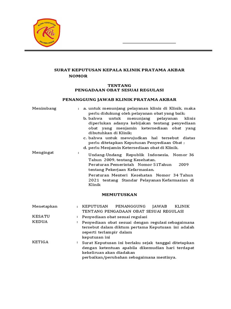 SK PENGADAAN OBAT | PDF