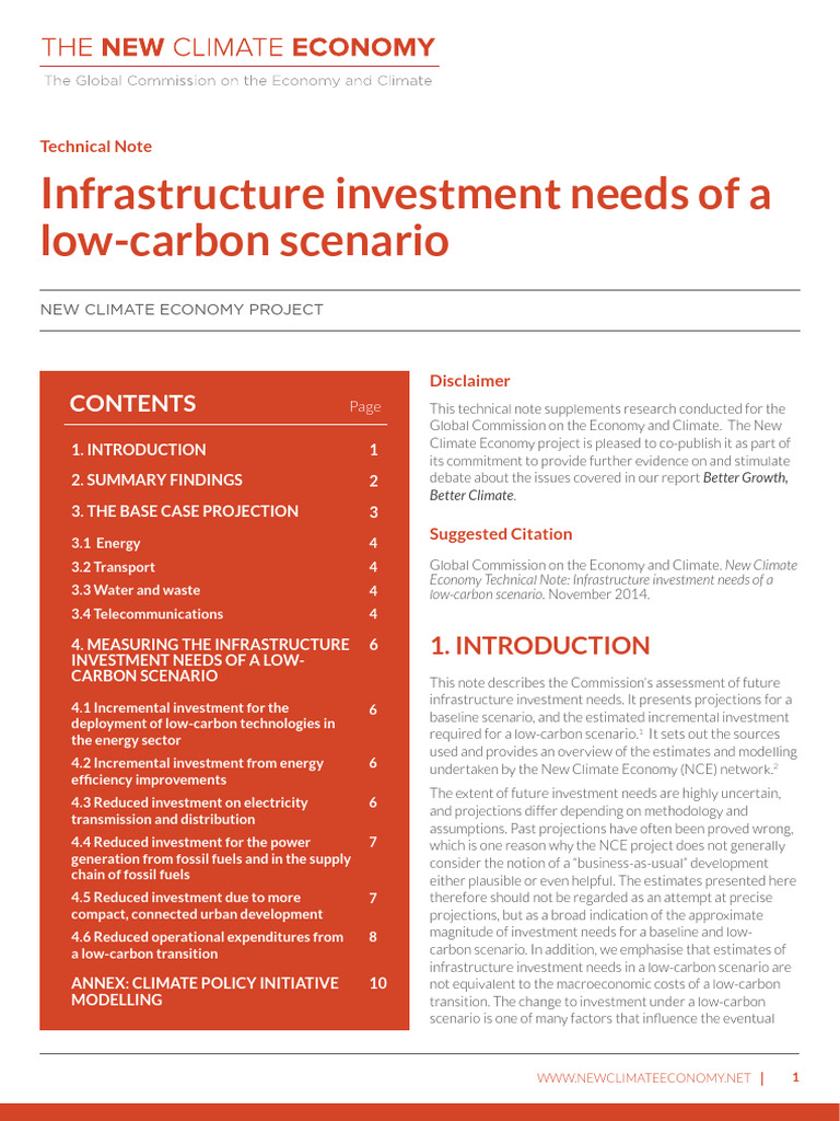 Infrastructure Investment Needs of A Low Carbon Scenario | PDF | International Energy Agency ...