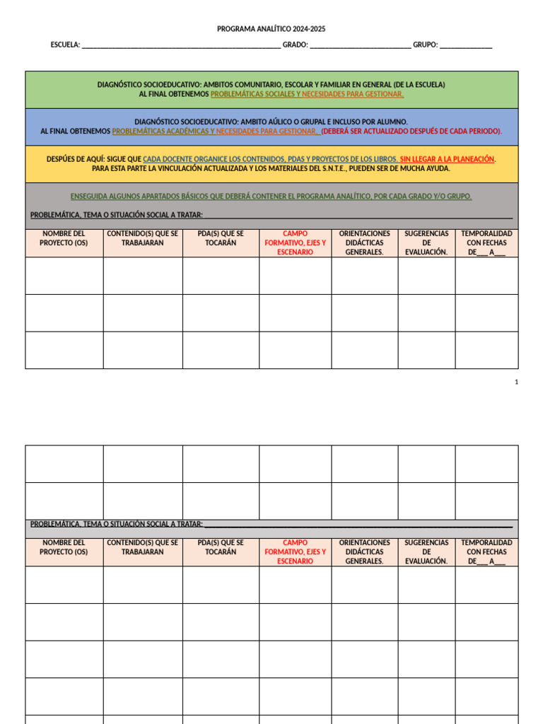 Complemento Del Programa Analítico | PDF