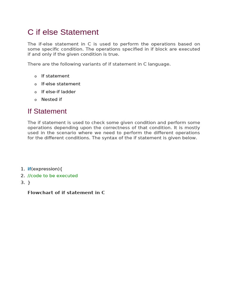 C if else Statement | PDF