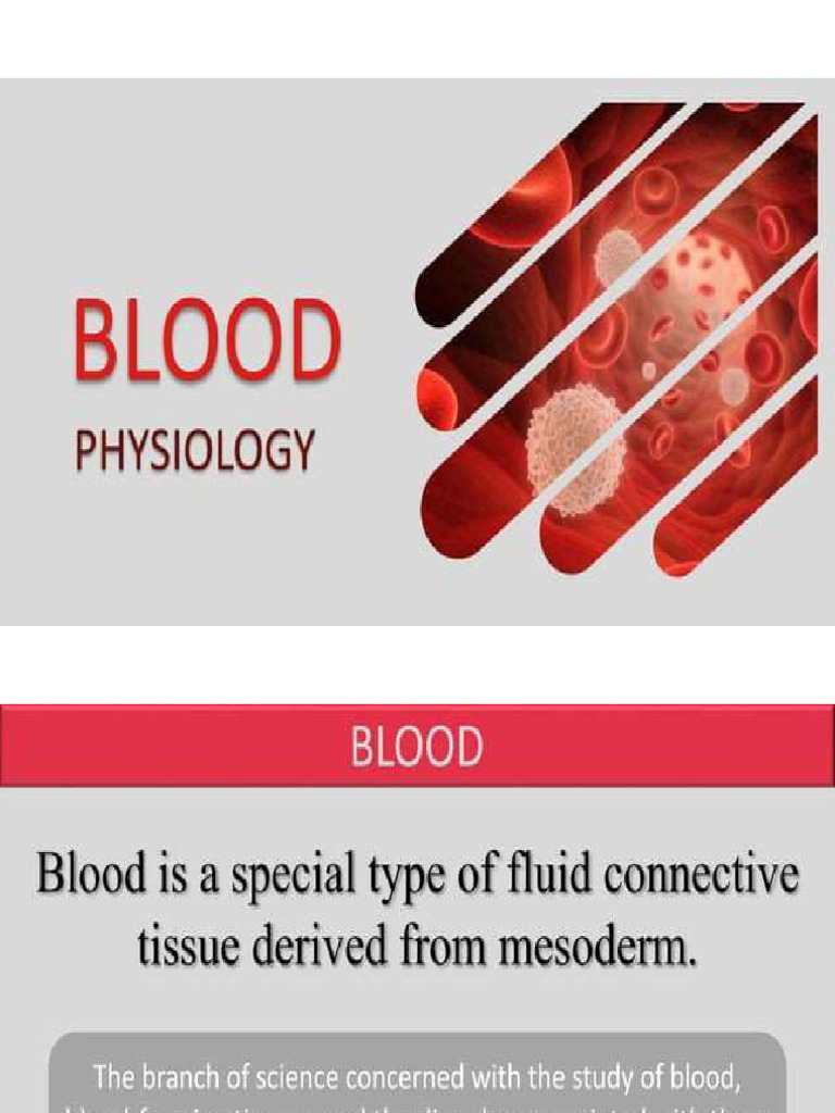 Blood Physiology | PDF