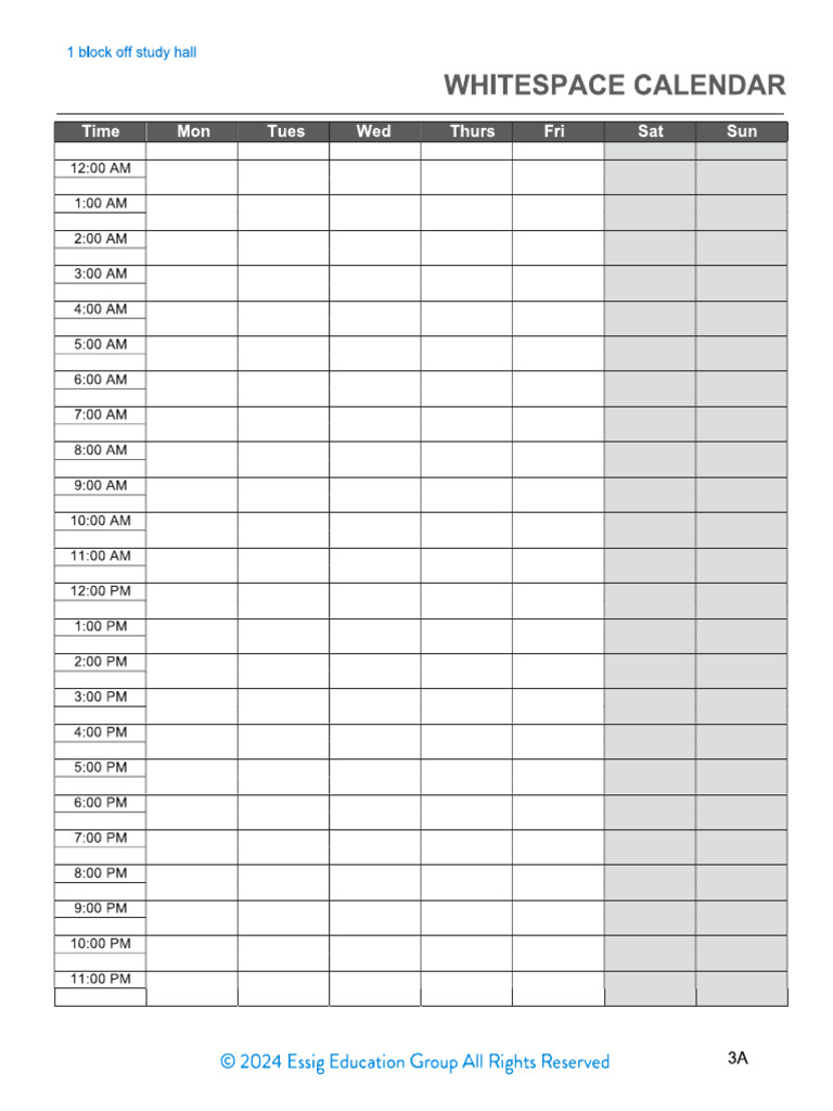 Whitespace Calendar | PDF