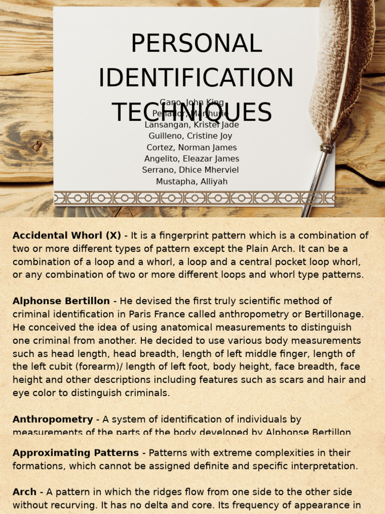 Personal Identification (GRP 2) | PDF