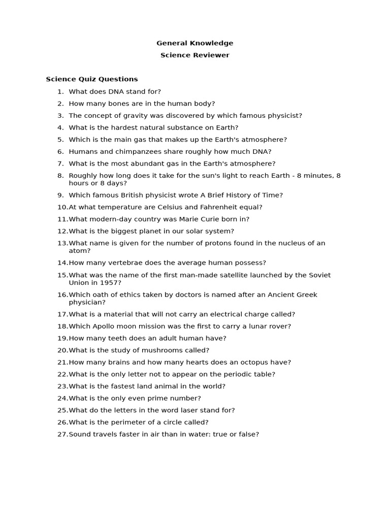 General Knowledge | PDF