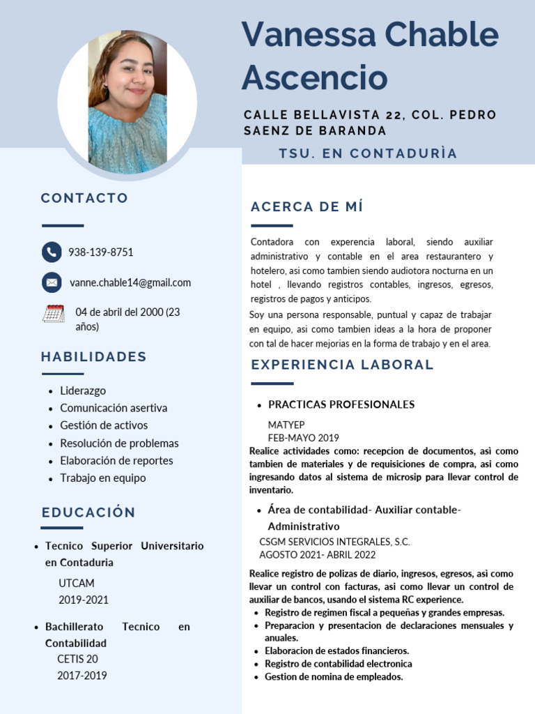 CV. Vanessa Chable Ascencio | PDF