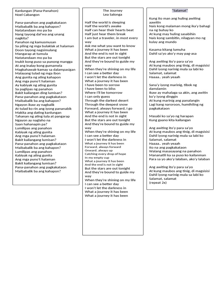 Grade 10 Moving Up Song Lyrics | PDF