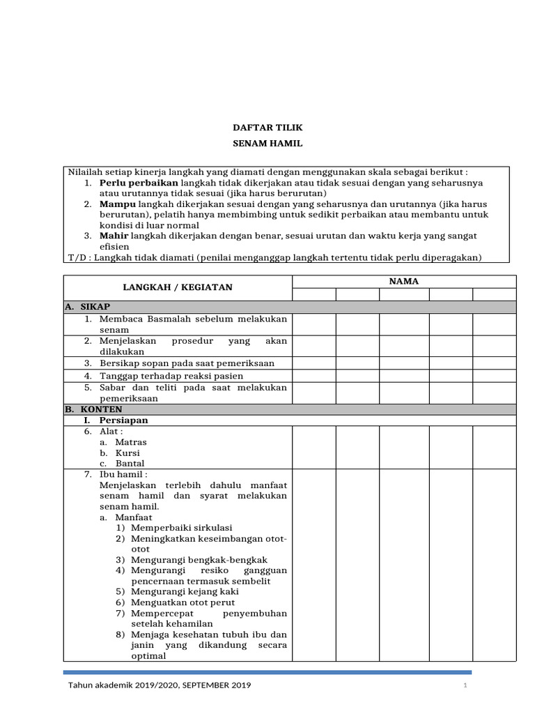 Daftil Senam Hamil New | PDF