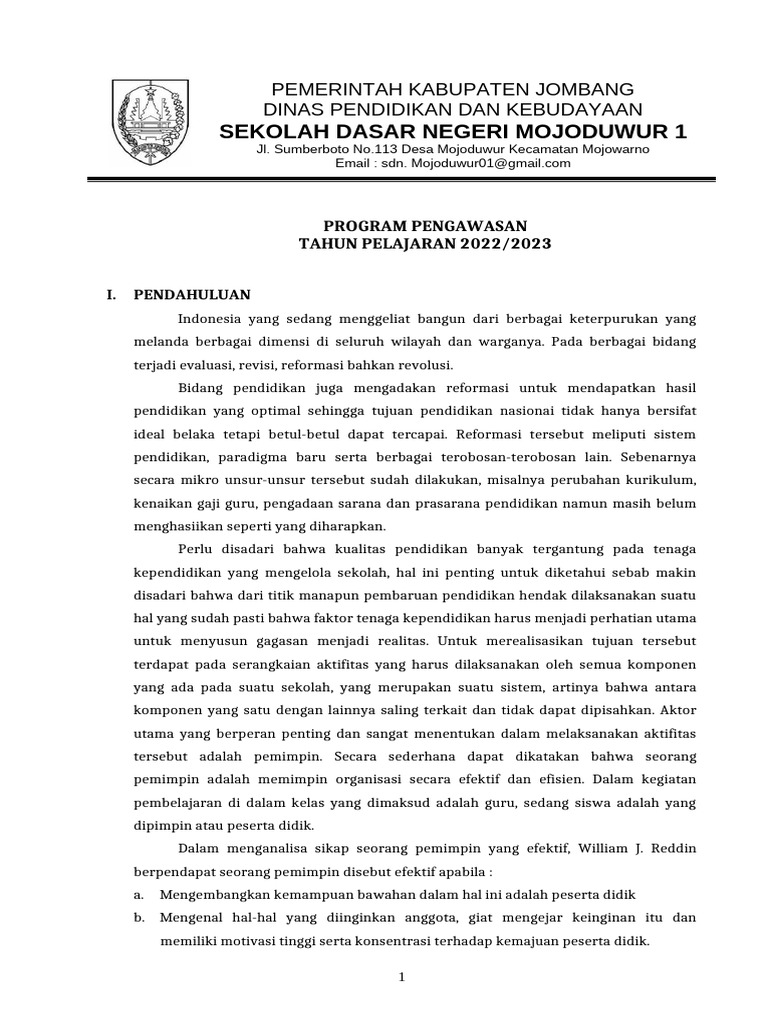 Program Pengawasan 2022-2023 | PDF