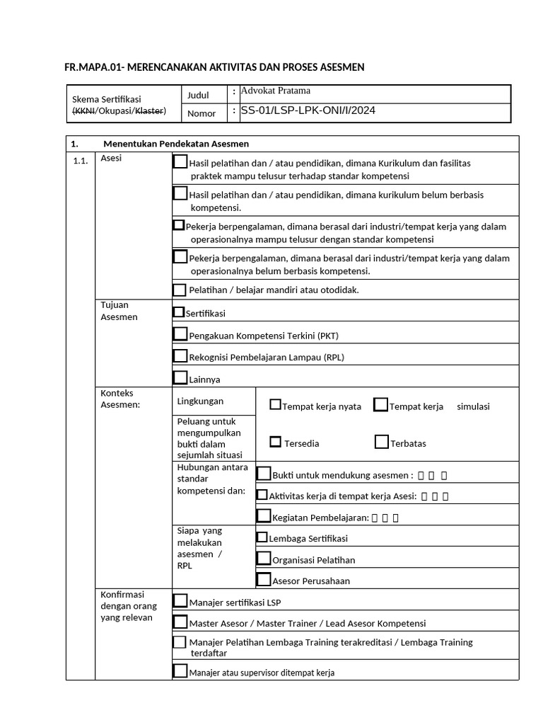 FR - MAPA 01. Merencanakan Aktivitas Dan Proses | PDF