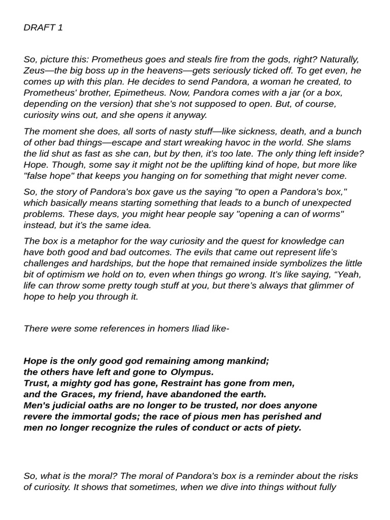 Pandora's Box - Chitransh | PDF