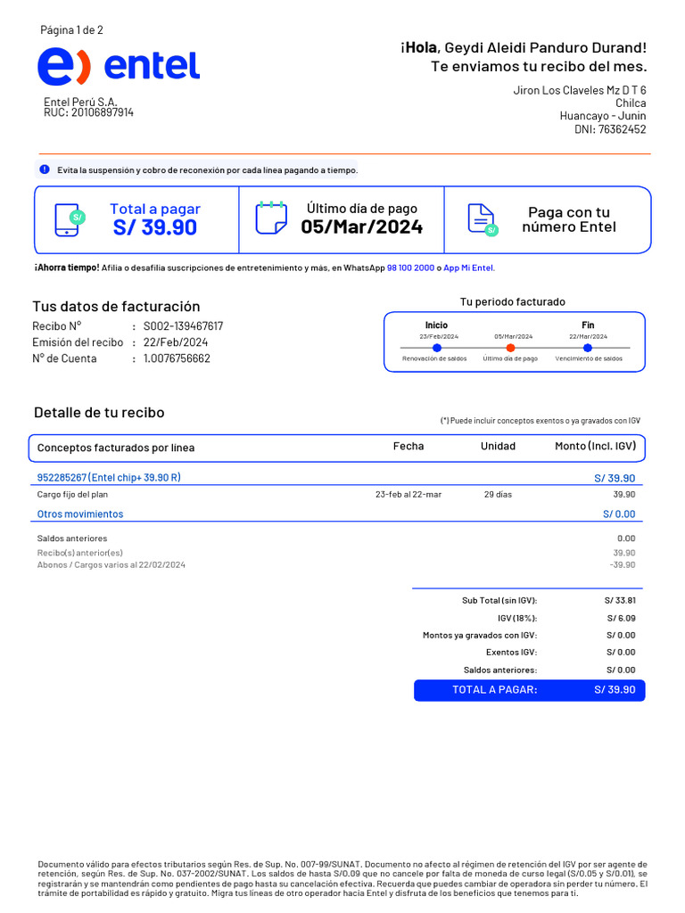 Boleta | PDF | Industrias de servicio | Business