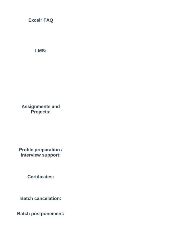 Excelr FAQ | PDF