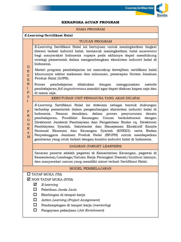 Kap e Learning Sertifikasi Halal | PDF