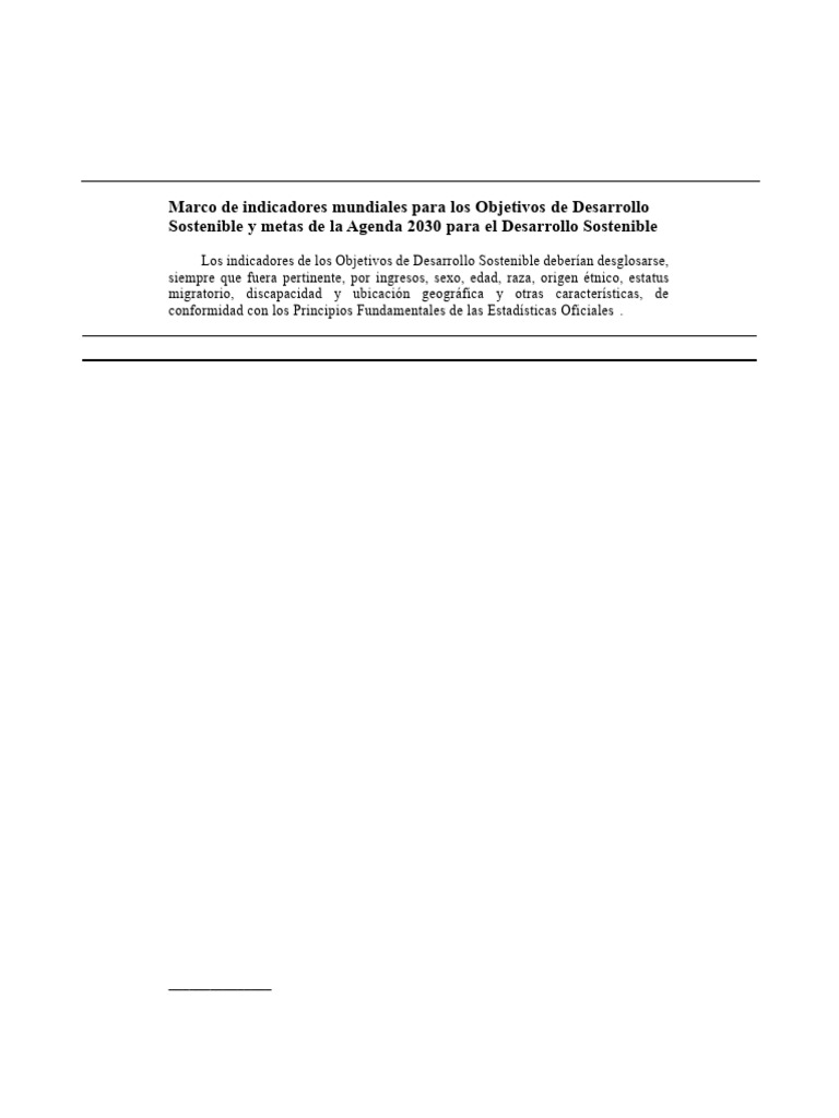 Global Indicator Framework After 2024 Refinement Spanish | PDF