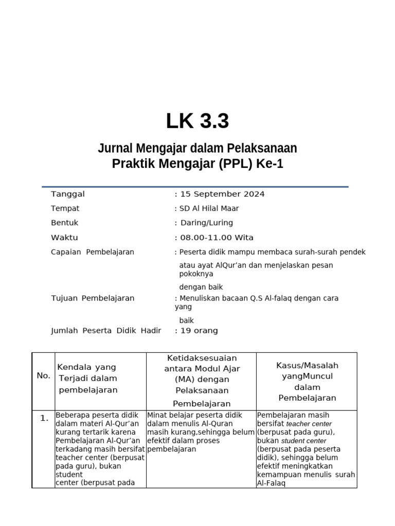 4. Contoh Lk Siklus 2 | PDF