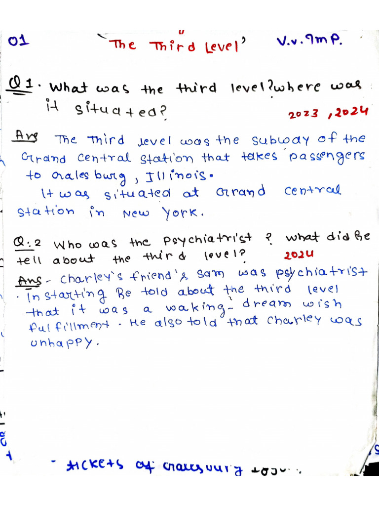 The Third Level Most Important Questions Answer S Educationsastra | PDF