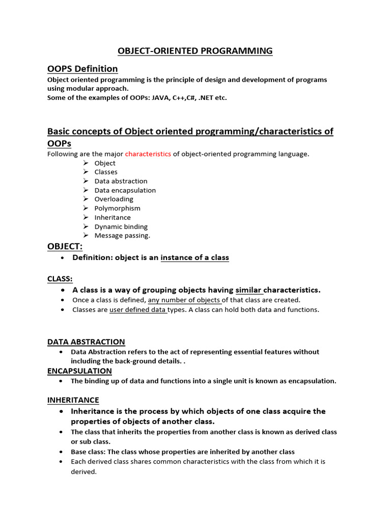 OOPS_notes (1) | PDF OOPS_notes (1) | PDF