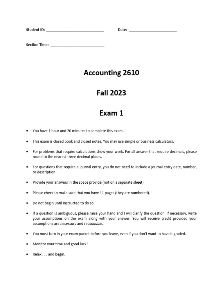 Final - 2023 Exam #1 - Student-1 | PDF