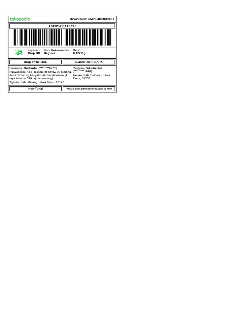 Cetak Label | PDF