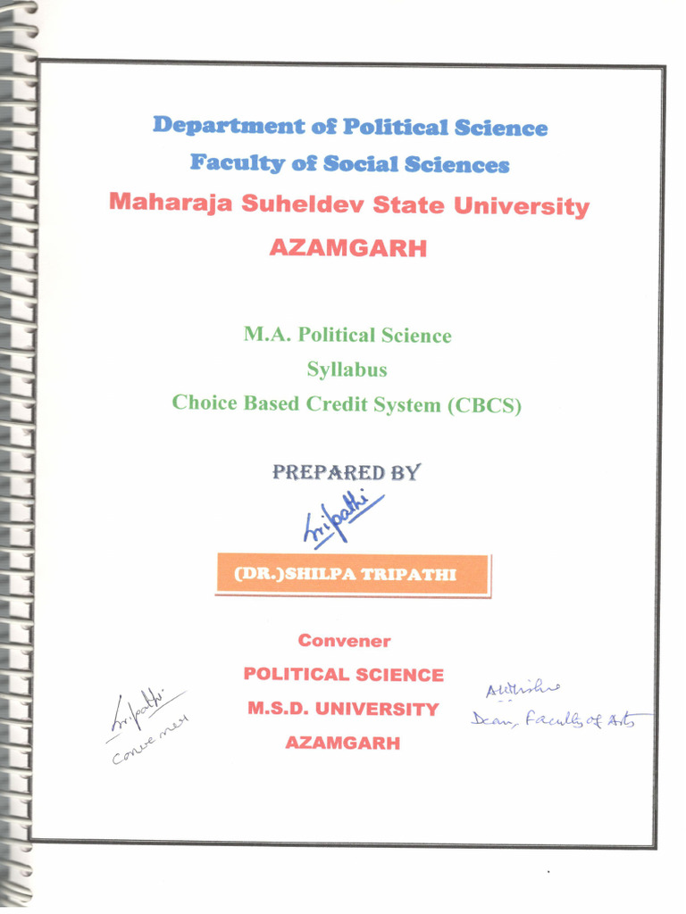 MA POLITICAL SCIENCE SYLLABUS 2nd | PDF