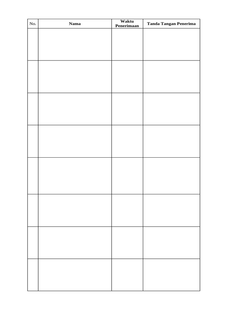 Format Tanda Terima Surat | PDF