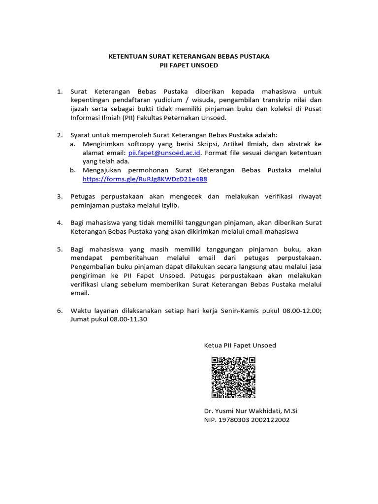 Ketentuan Bebas Pustaka Fapet | PDF