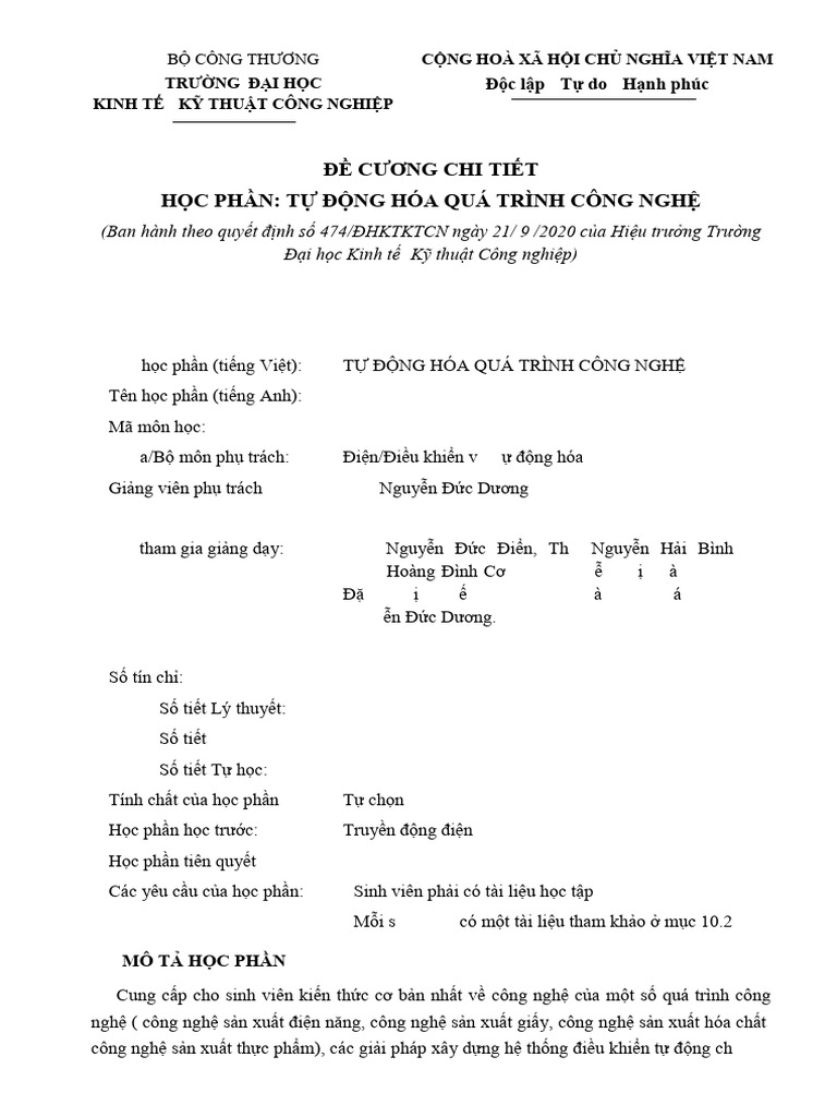 CHUAN DCCT Tu Dong Hoa Qua Trinh Cong Nghe R2 | PDF