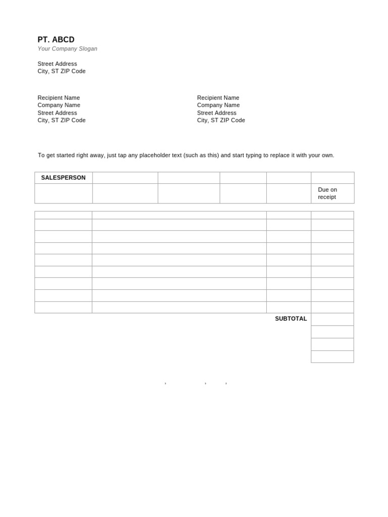 Invoice: Pt. Abcd | PDF