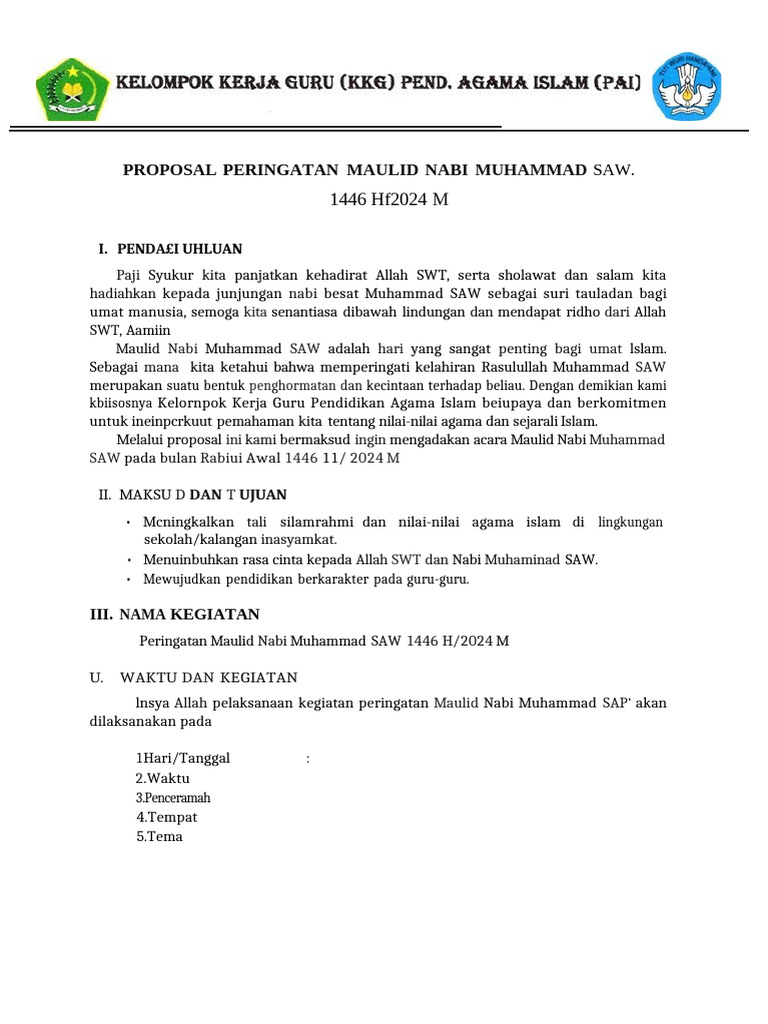 Proposal Peringatan Maulid | PDF