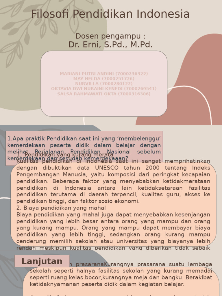 FILOSOFI PENDIDIKAN INDONESIA | PDF