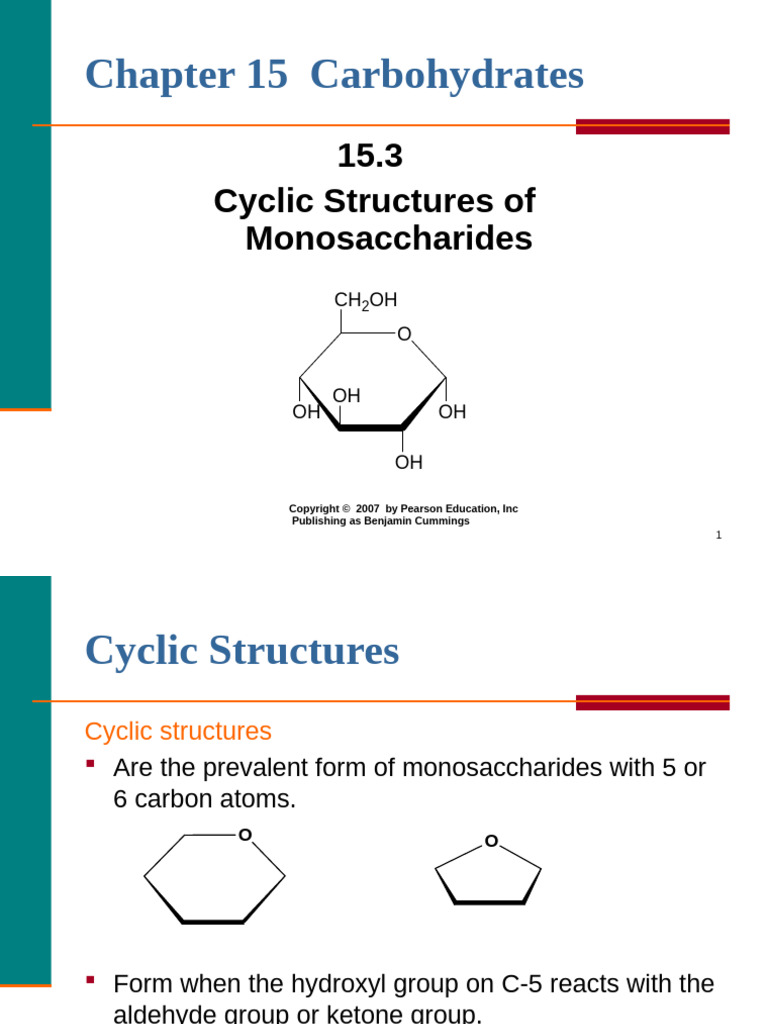 15.3 Cyclic Structures of Monosaccharides | PDF