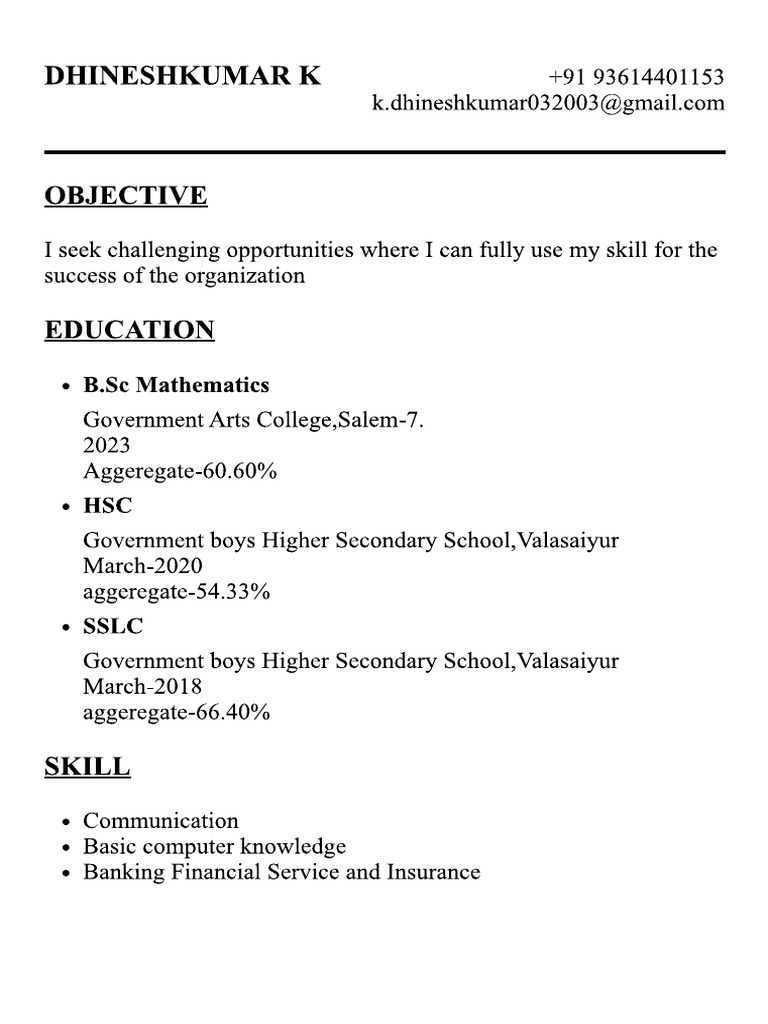 Dinesh Resume | PDF