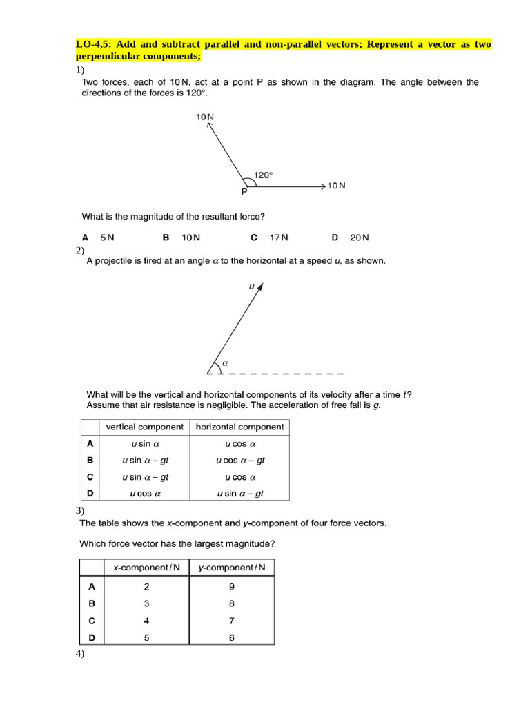 Problems - Vectors | PDF